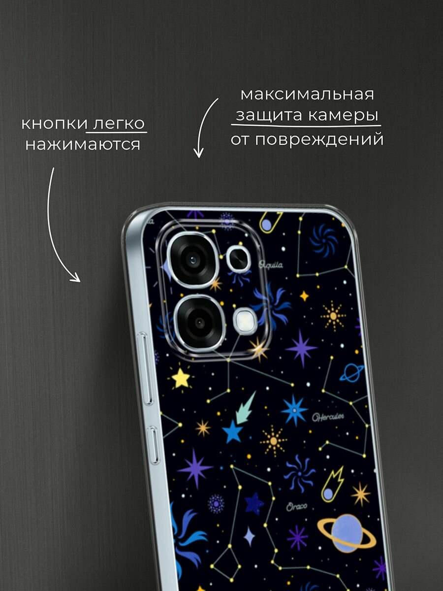 Силиконовый чехол на Oppo A6 Pro / Оппо A6 Про с принтом Цветной космос — фото 1