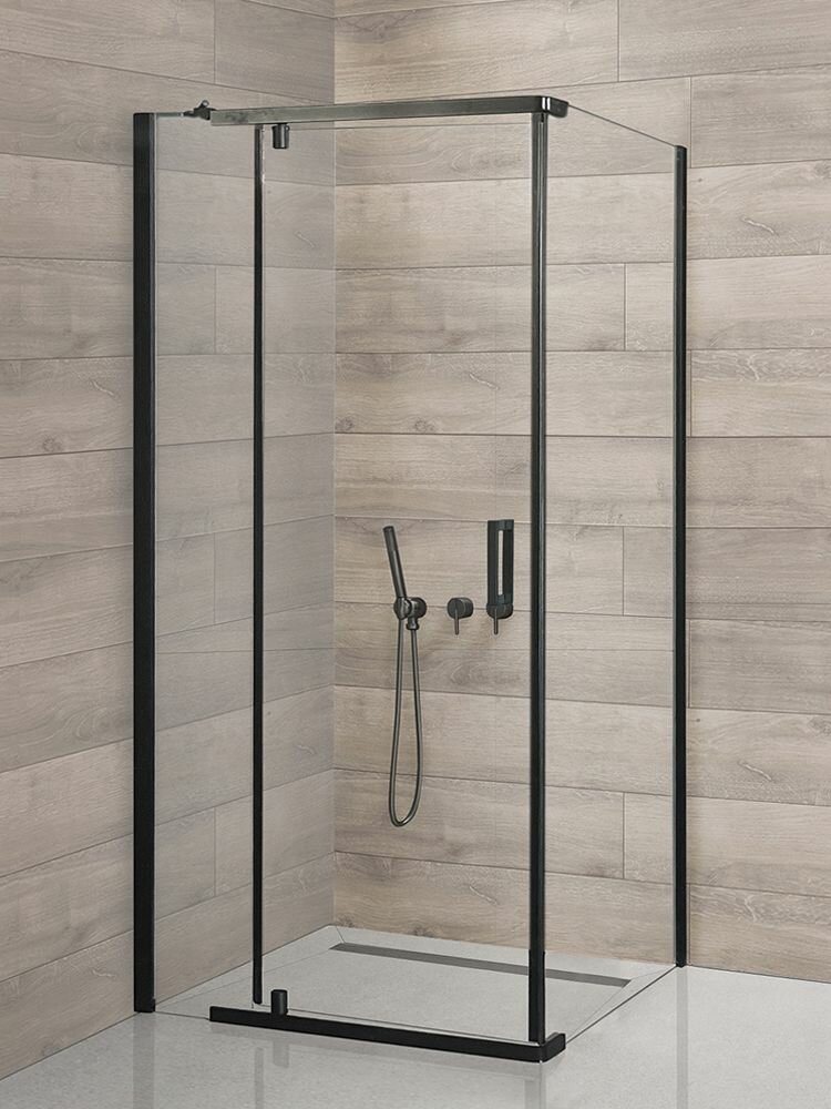 Душевой уголок Royal Bath RB 90х80х200 стекло прозрачное 6мм профиль черный