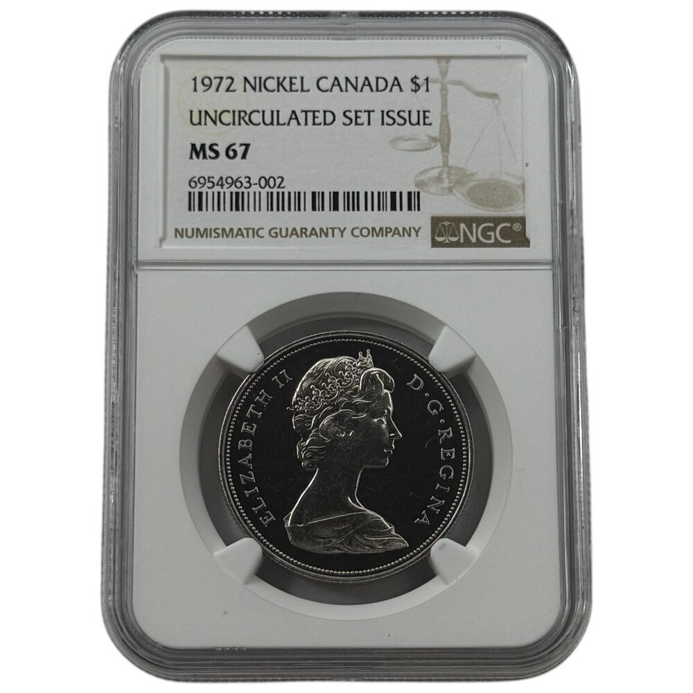 Канада 1 доллар 1972 г. (CN) (Слаб NGC MS 67)