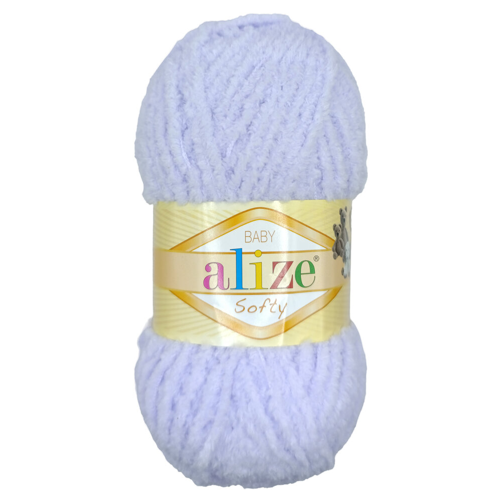 Пряжа для вязания Alize Softy 146 нежная сирень 2 шт 50 гр/115 м 100% микрополиэстер