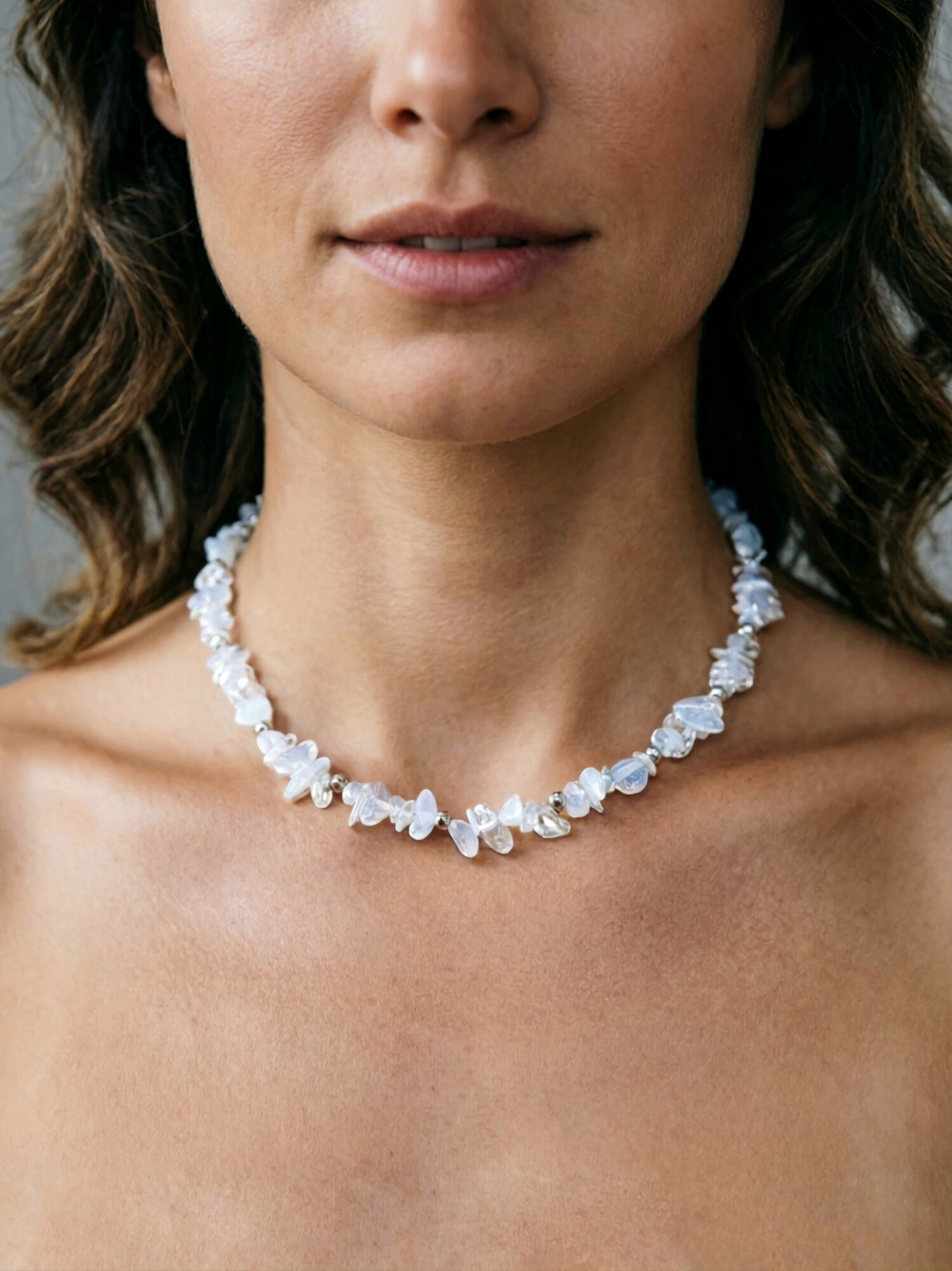 Чокер ENJOY Украшения из камней, горный хрусталь, лунный камень