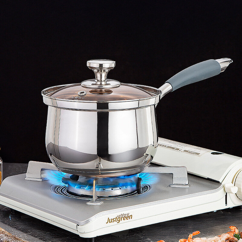 Двухслойная кастрюля для молока из нержавеющей стали 304 с пароваркой, утолщенная кастрюля для детского питания, интегрированная кастрюля для приготовления пищи и супов, молочная кастрюля.