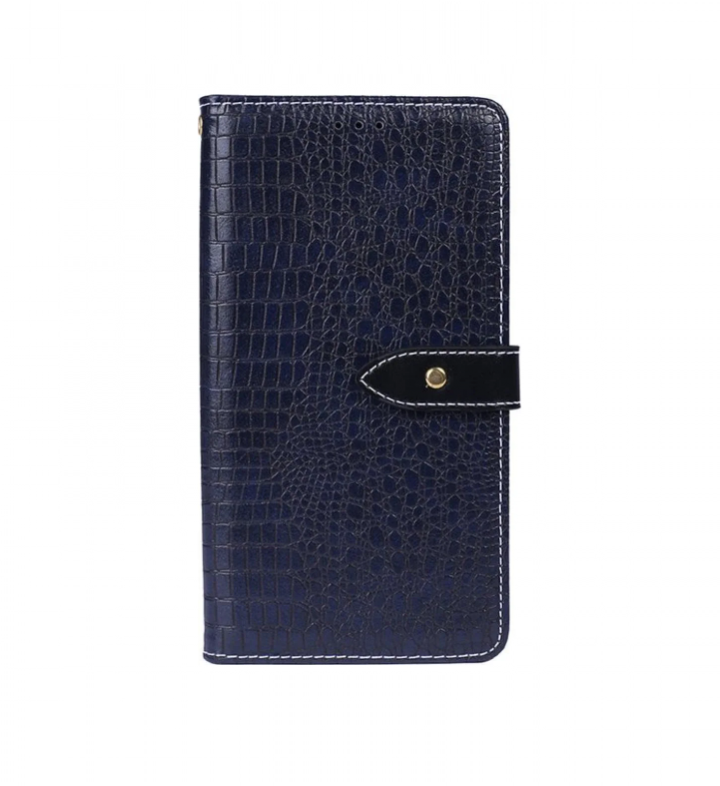 Чехол-книжка MyPads Croco Poko для Vivo Y53s с фактурной кожей крокодила с застежкой и визитницей синий
