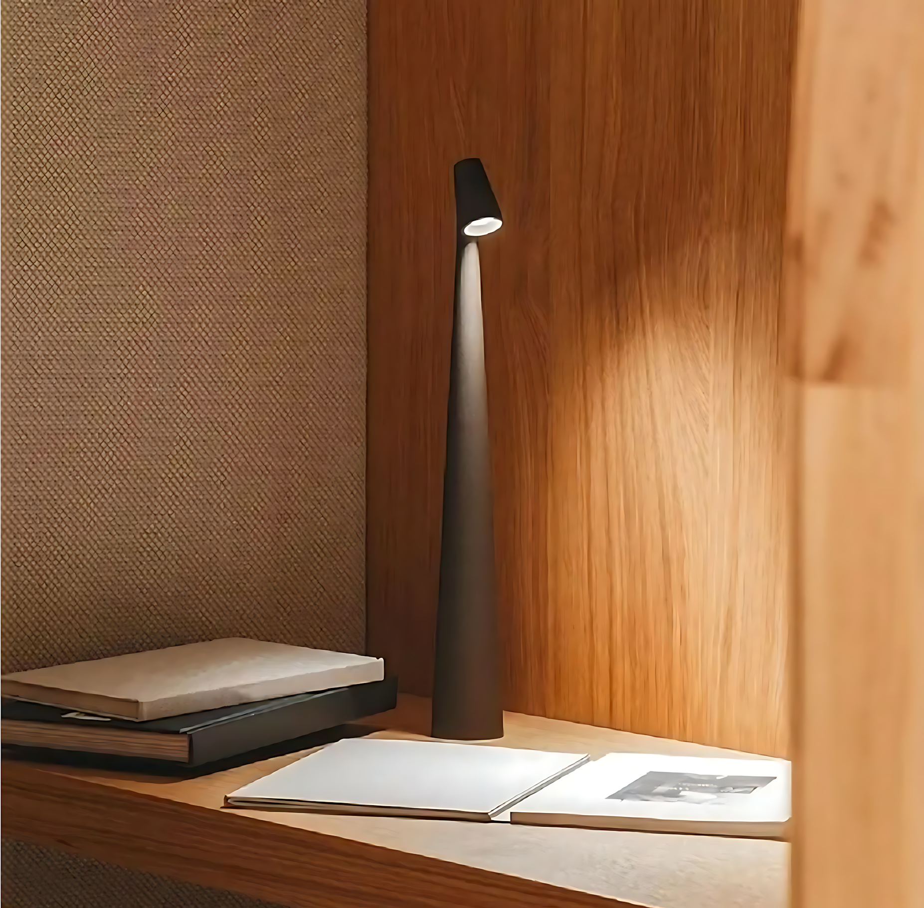 Лампа настольная, сенсорная, беспроводная, USB-зарядка, LED, E27，black