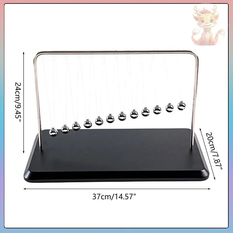 Вечный Двигатель Newton Cradle, настольное украшение, балансирующие шары, декор для дома и офиса, черный — фото 1