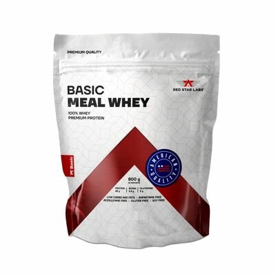 Протеин сывороточный для набора мышечной массы Red Star Labs Basic Meal Whey protein, ваниль, 800 гр