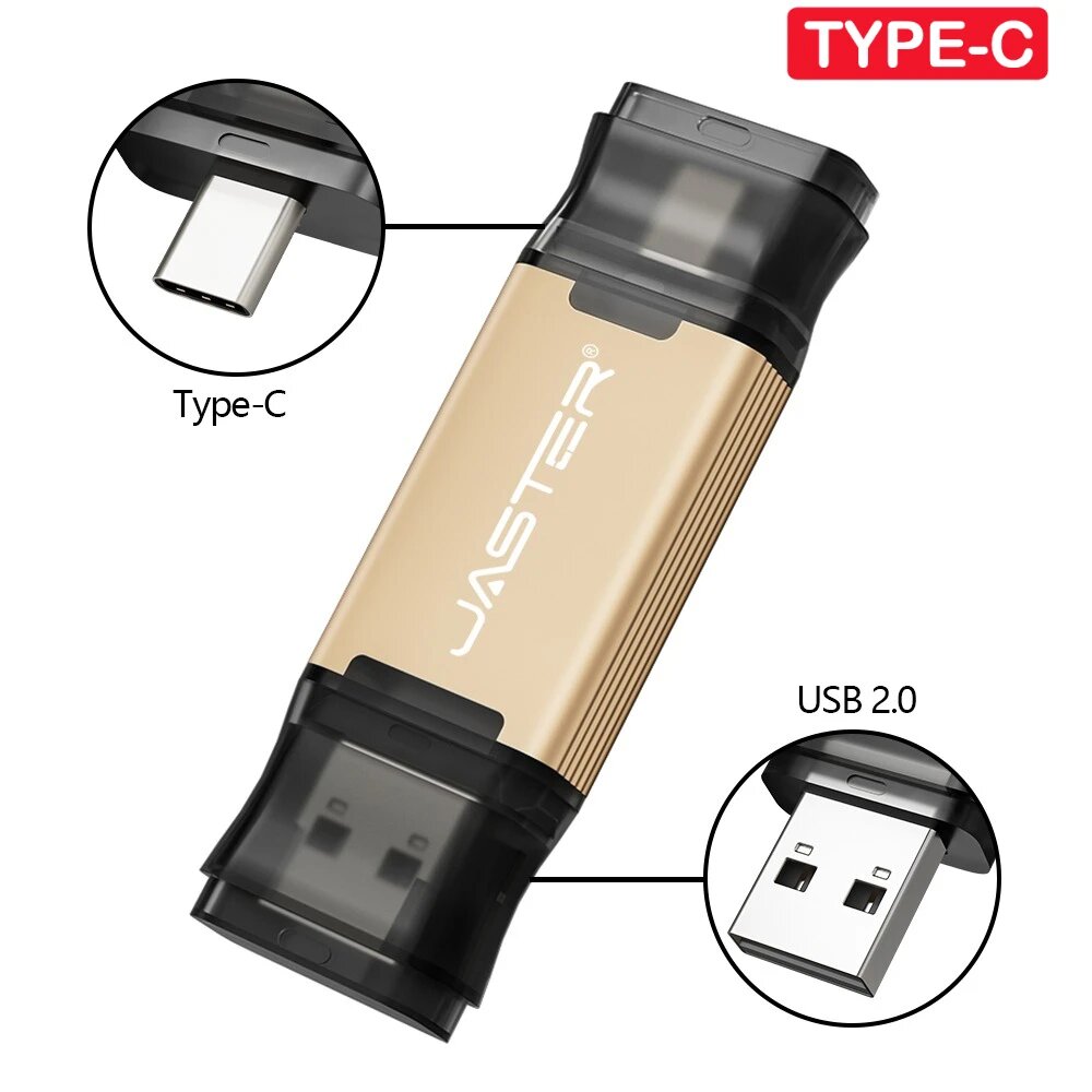 JASTER USB 32 ГБ Type-C, Gold