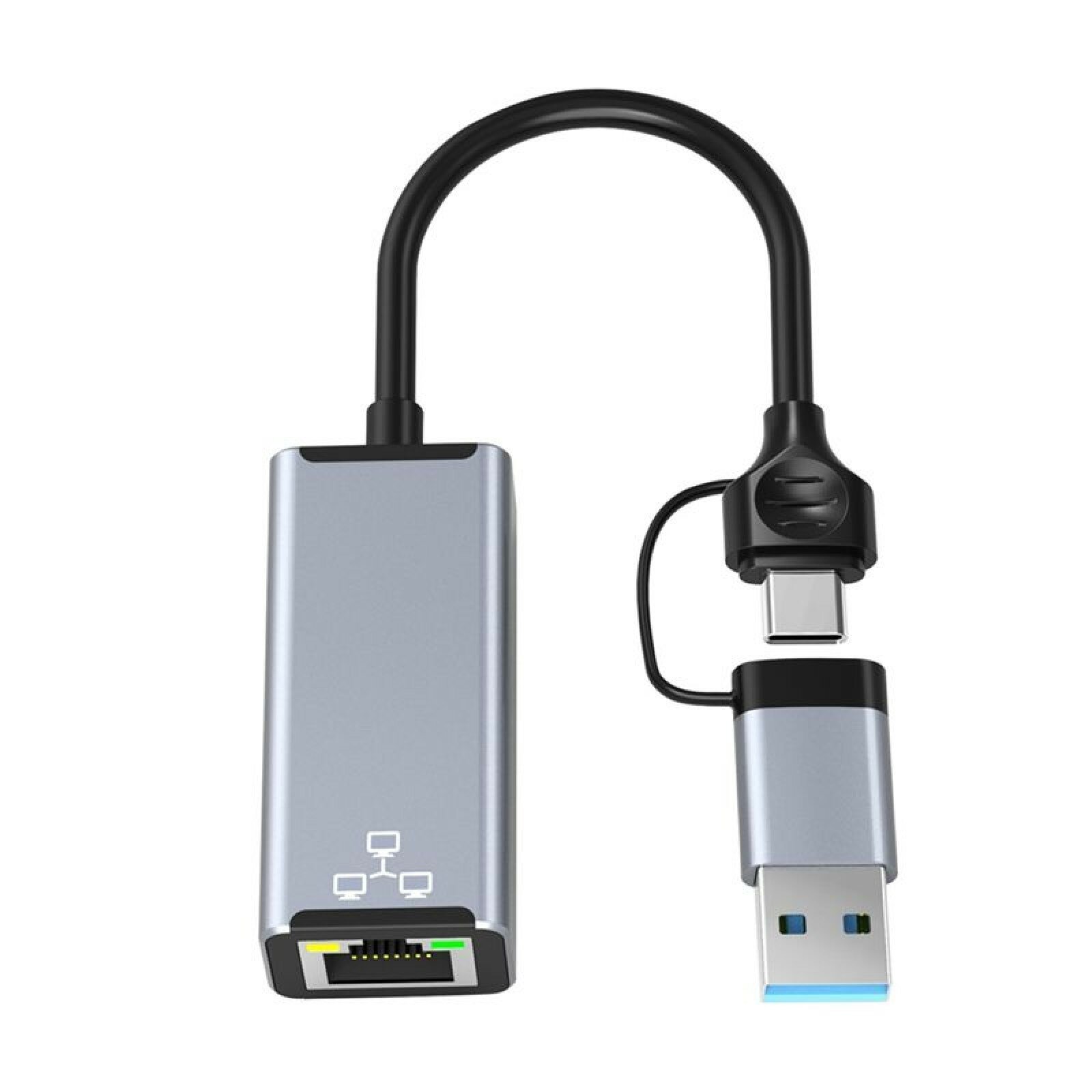 Проводной сетевой адаптер MyPads Type C RJ45 USB 3.0 Ethernet до 1 Гбит/с