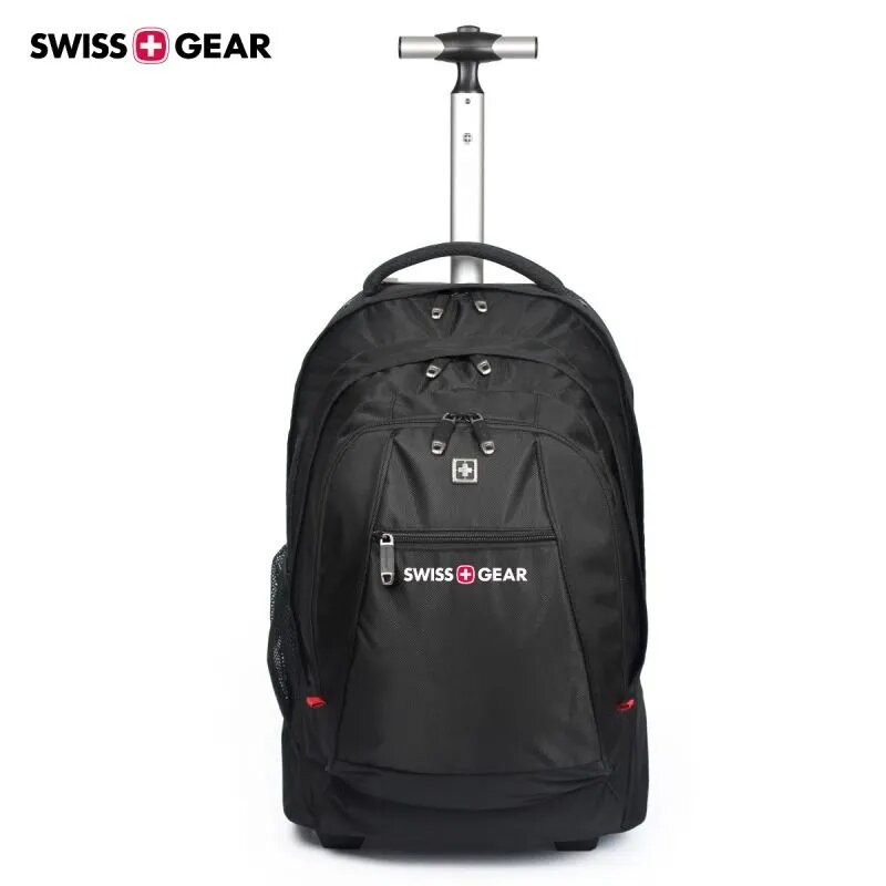 Swiss Gear Рюкзак на колесах для путешествий и работы, черный
