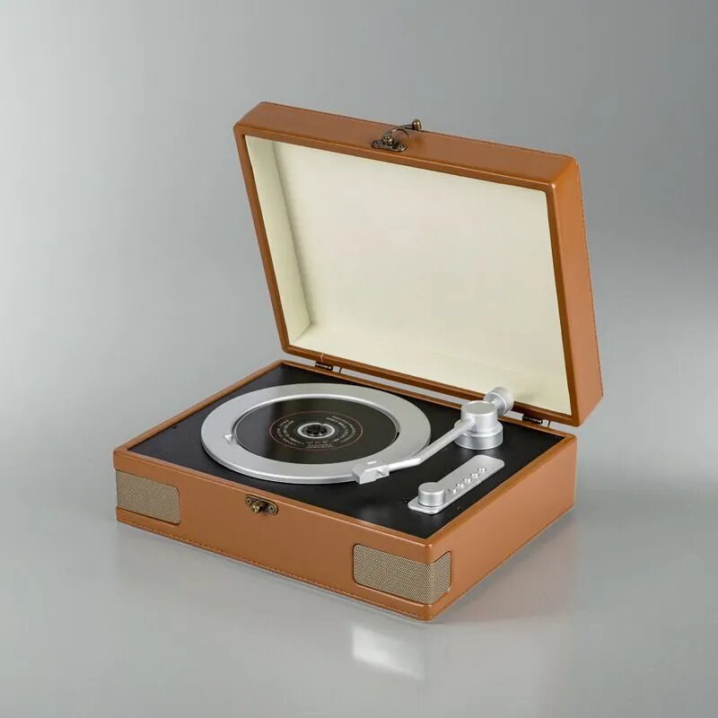 Ретро CD-плеер, проигрыватель альбомов (версия с Bluetooth) коричневый, для дома