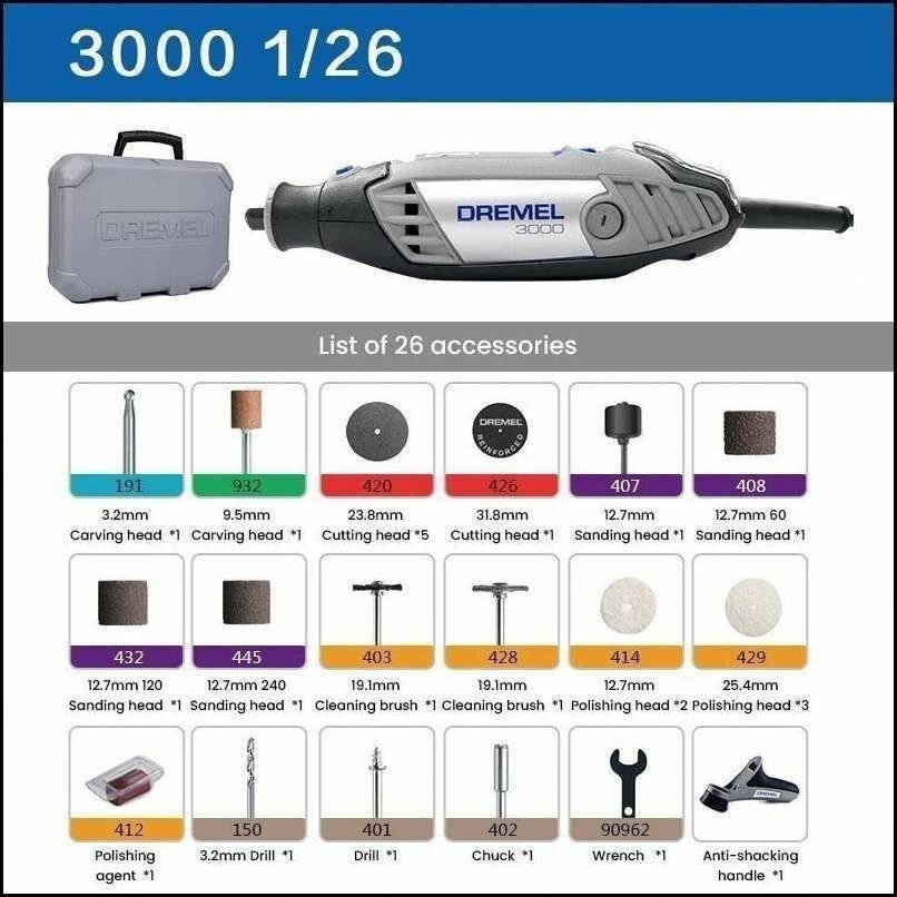 Электрический гравировально-шлифовальный станок Дремель 3000-1/2611