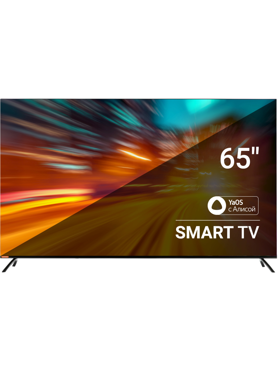 Телевизор SunWind SUN-LED65XU401 65" LED, 4K Ultra HD, черный, смарт ТВ, YaOS