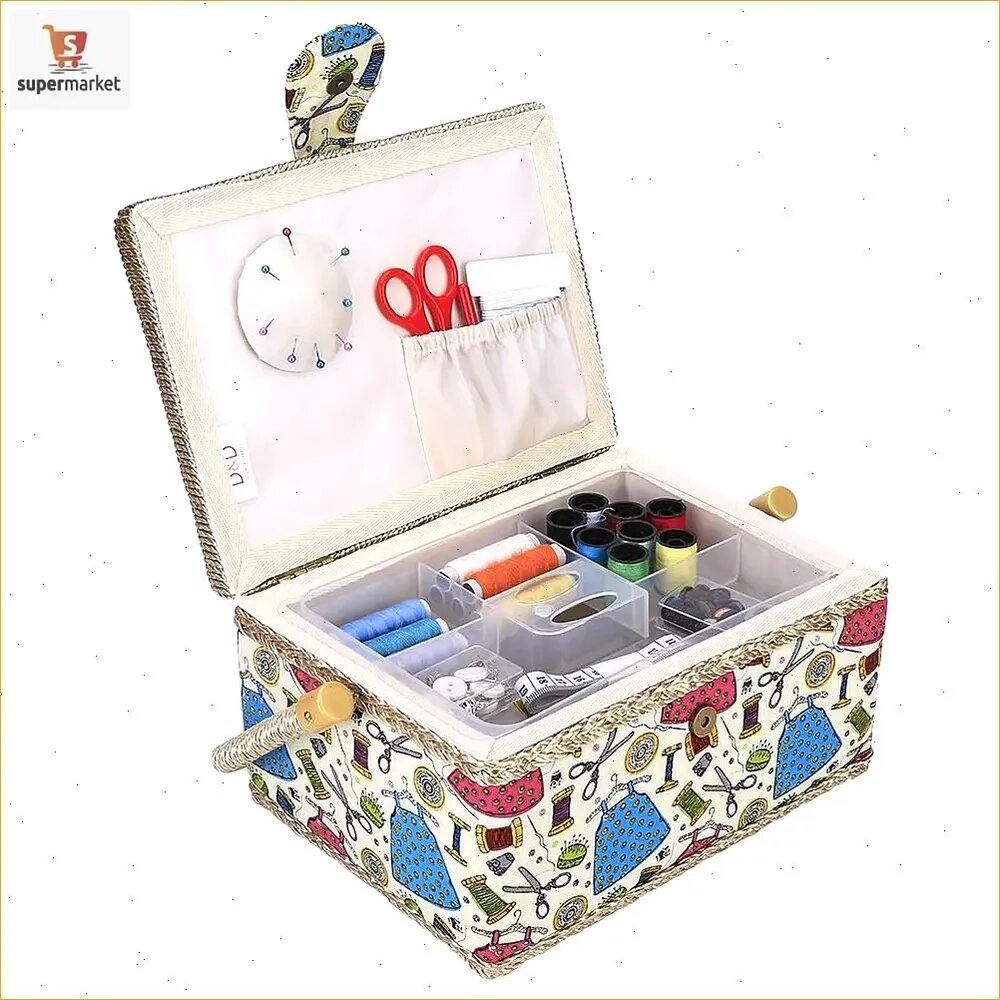 Корзина для шитья Оранжевая иголка и нитка Зеленая игла и нитки Органайзер для рукоделия