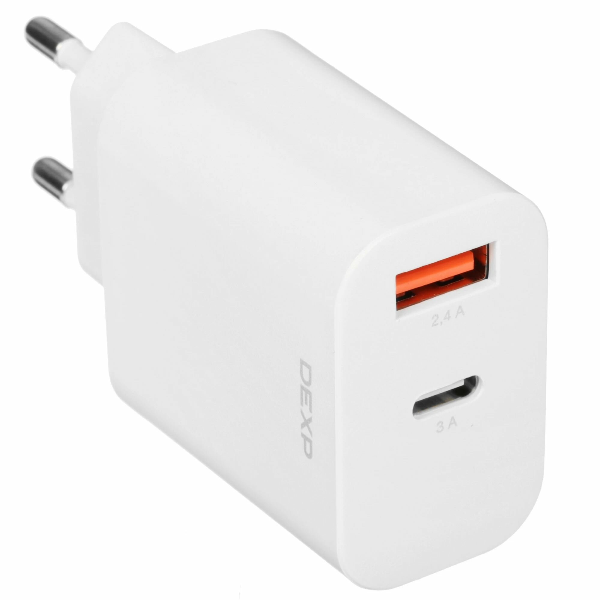 Сетевое зарядное устройство DEXP IET25CD 20 Вт 1xUSB+1xUSB-C белый