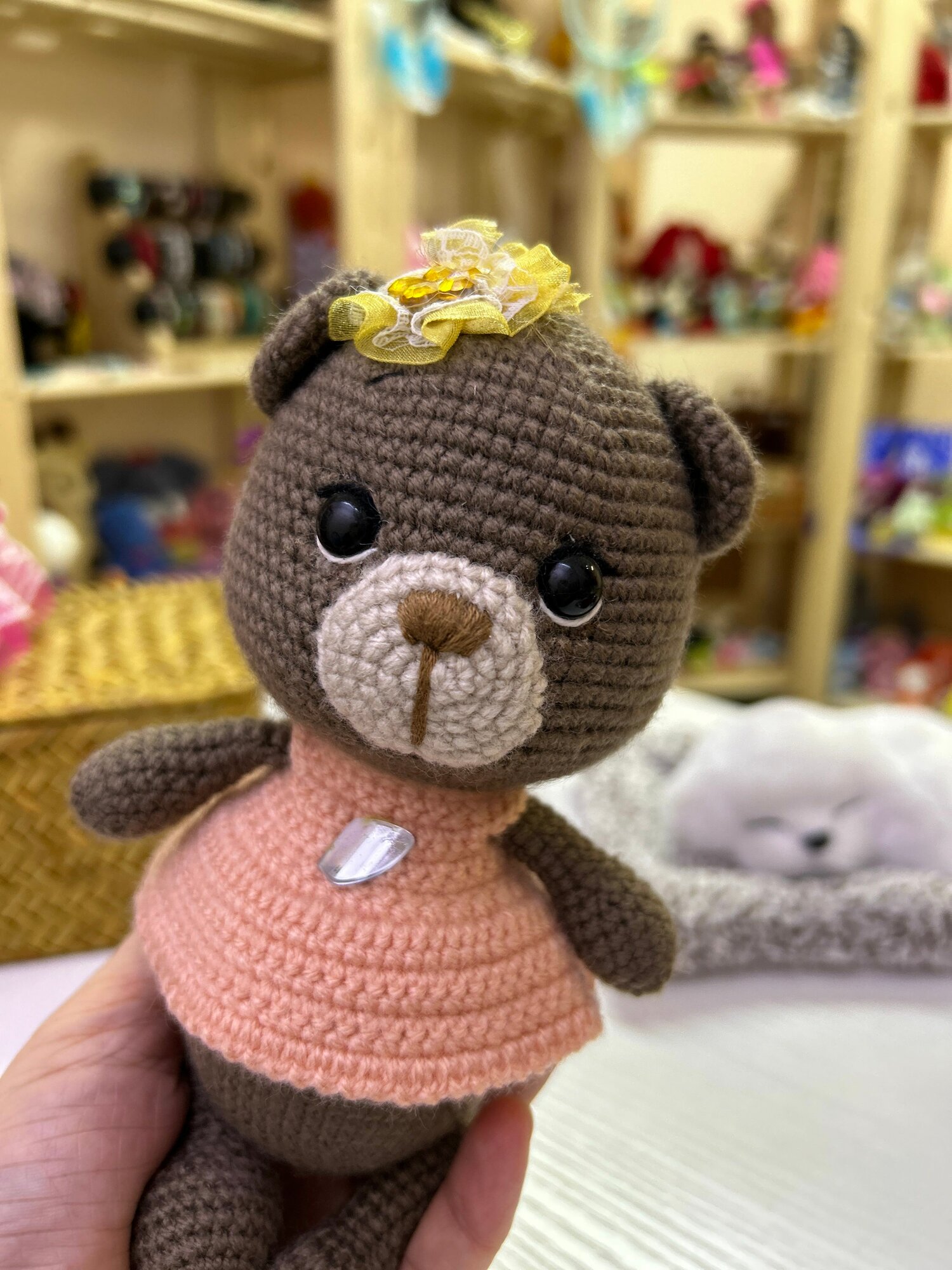 Вязаная игрушка медведь. Мишка ручной работы.