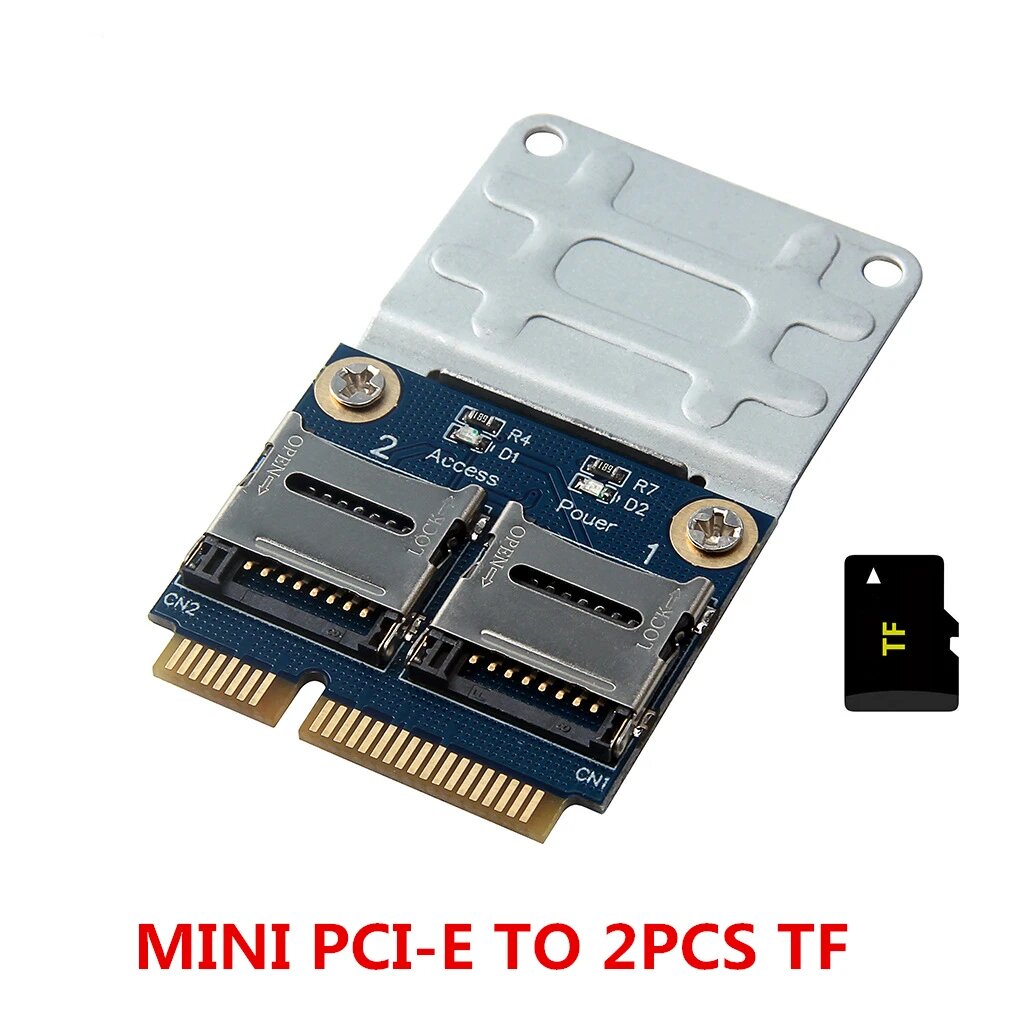 Мини Pci-E адаптер 2 SSD HDD для ноутбука двойной Micro- SD SDHC SDXC TF для Mini PCIe устройство для чтения карт памяти MPCIe в 2 Mini-sdcard