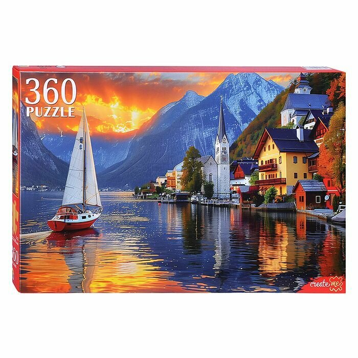 Пазлы Рыжий кот "Вечерний город у воды", 360 элементов, в коробке