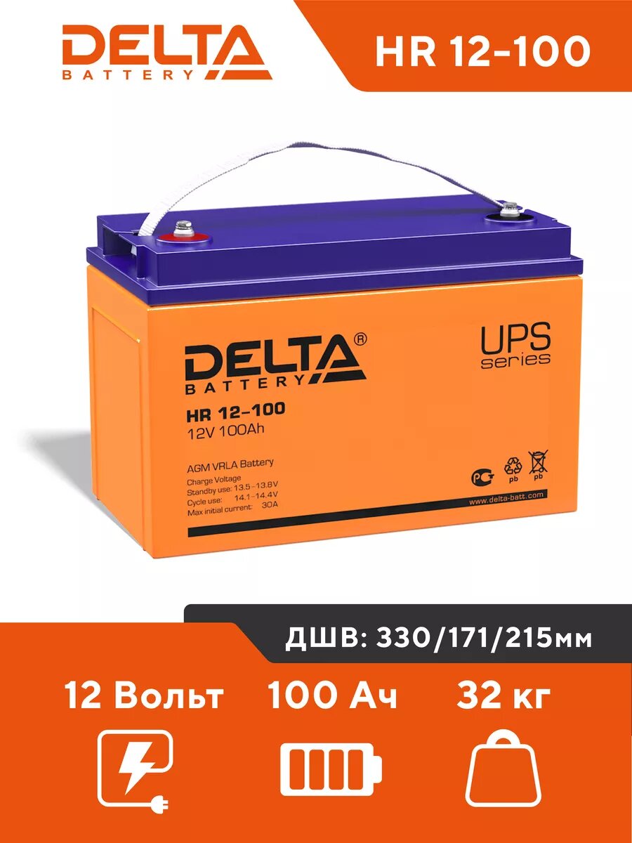 Аккумулятор 12V 100Ah для ИБП HR 12-100