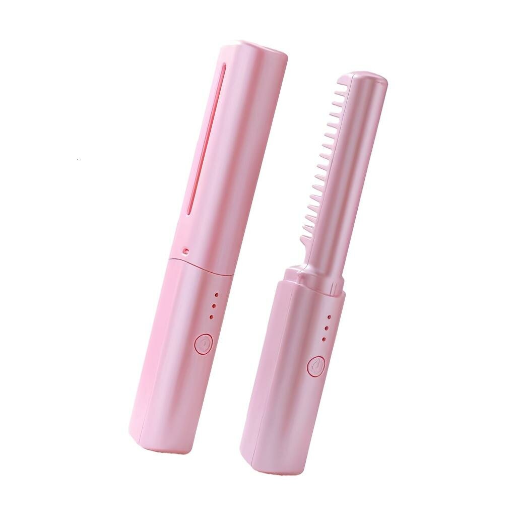 Ионная щётка-утюжок для волос, Розовый