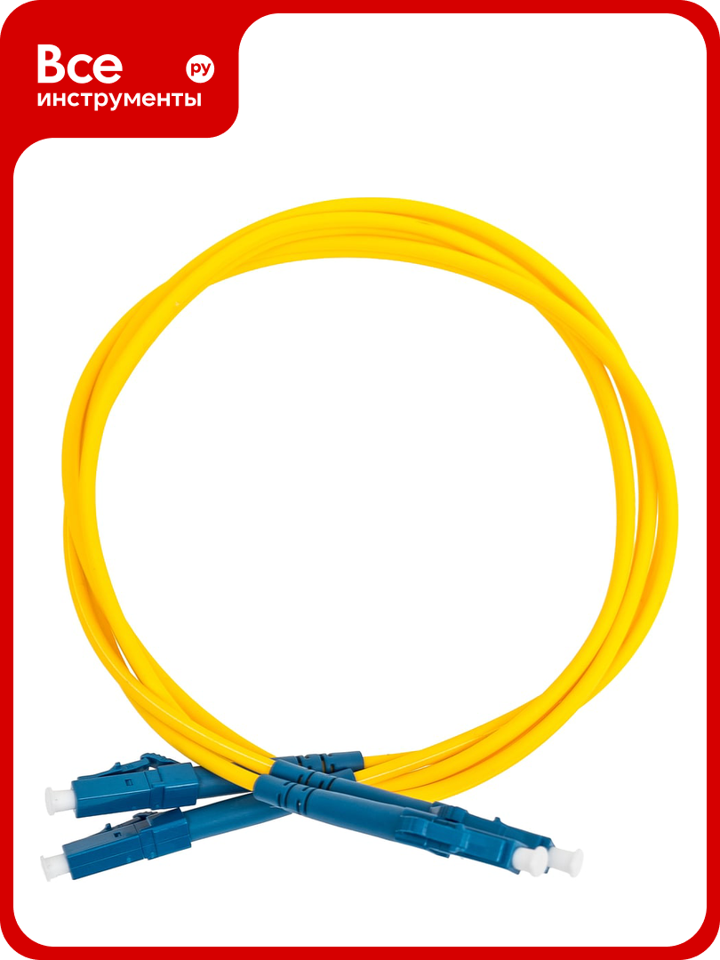 Оптический соединительный патч‑корд REXANT двойной дуплексный LC разъёмы OS2 тип PVC оболочка желтый‑синий цвет