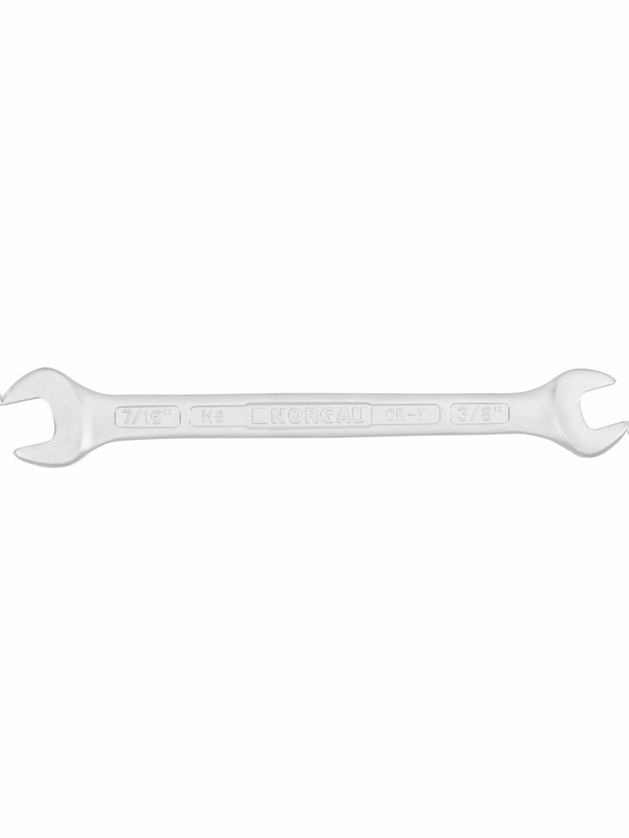 Гаечный ключ дюймовый рожковый NORGAU Industrial двусторонний, 3/8x7/16, HРM High precision machining