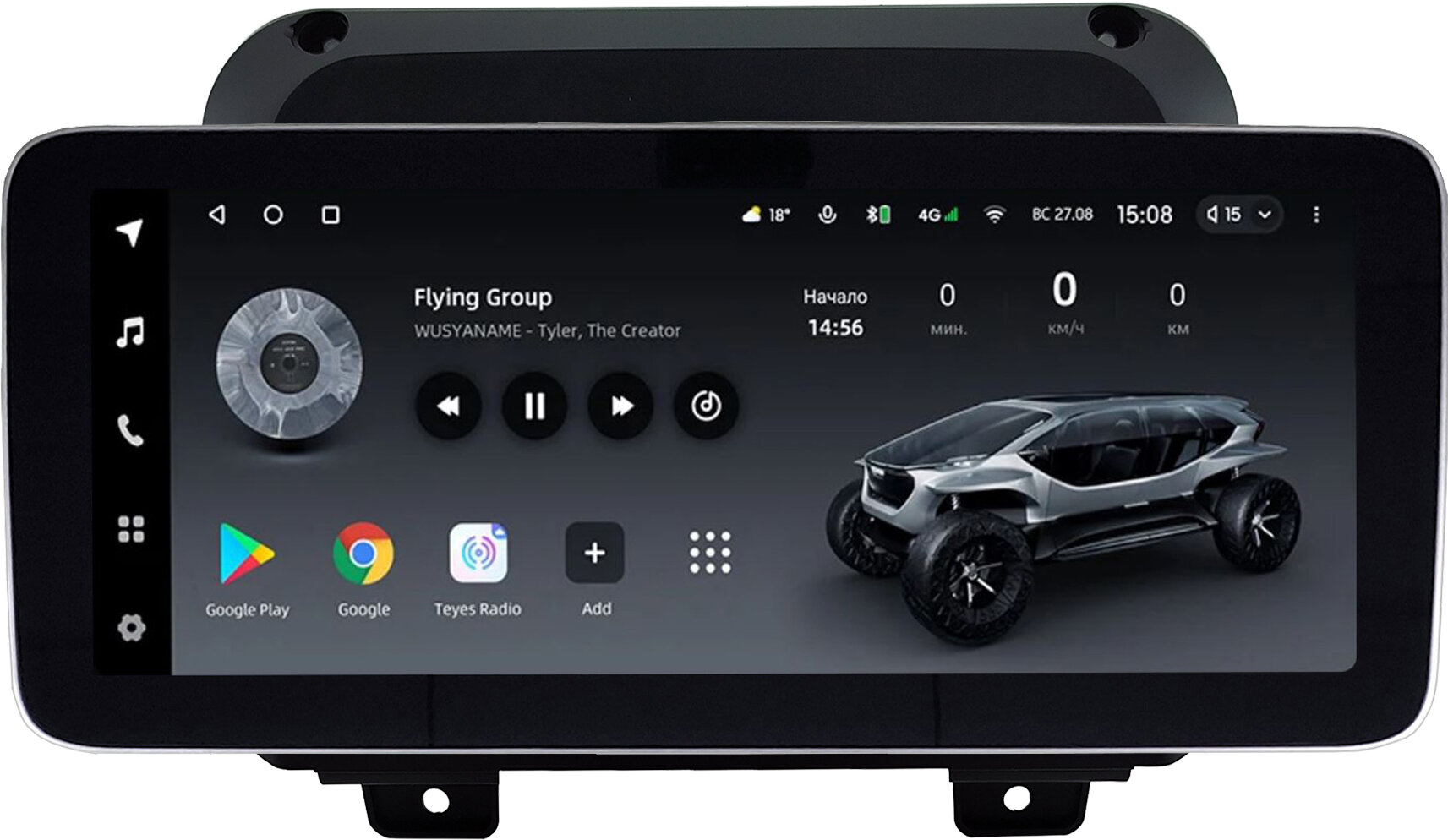 Штатная магнитола Jeep Wrangler 4 (JL) 2017-2023 12.3 дюйма Teyes LUX ONE (Round Corner) 6/128 RM-0854 Android 10 (4G-SIM, 6/128, DSP, QLed) Mercedes