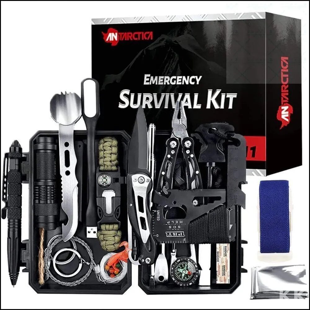 VOTAGOO Туристический набор для выживания 60 в 1, многофункциональный, черный