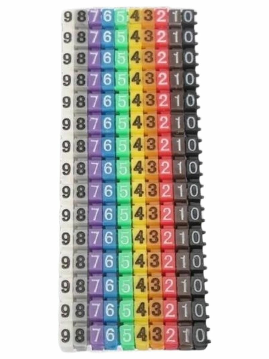 Цифровой номерной знак трубки с номером провода, цветной маркер кабеля для трубки (150шт 1,5 мм2)