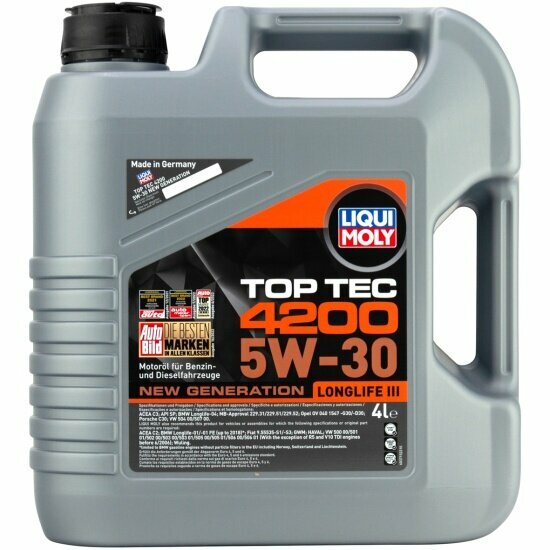 Моторное масло Liqui Moly Top Tec 4200 5W-30 New Generation синтетическое 4 л