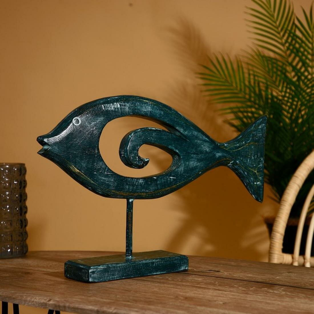 Сувенир "Рыба", дерево албезия, серия Indonesian style, ручная работа