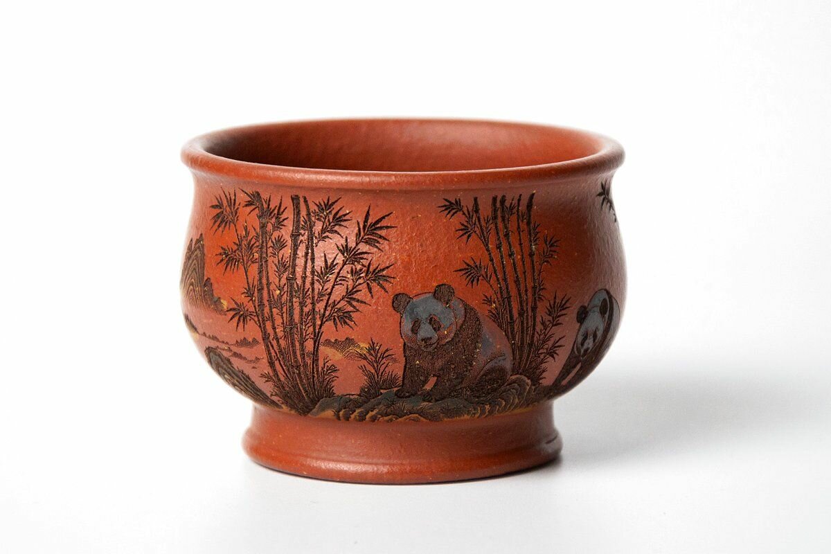 Пиала Панда Шуй Ни, исинская глина, 160 мл. цвет коричневый,