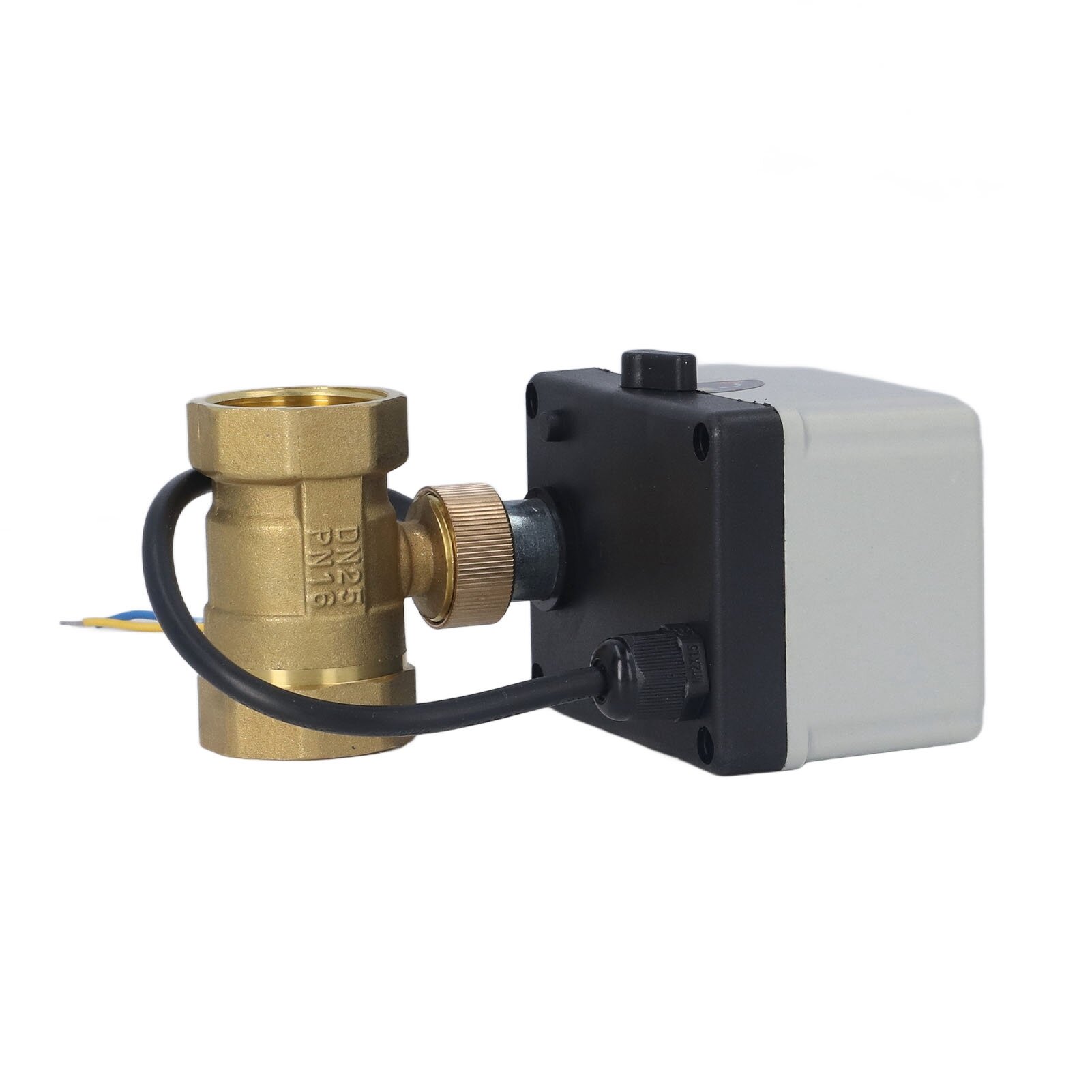DN25 2-ходовой латунный шаровой кран Нормально закрытый электрический шаровой кран 1 дюйм с трубной резьбой DC12‑24V