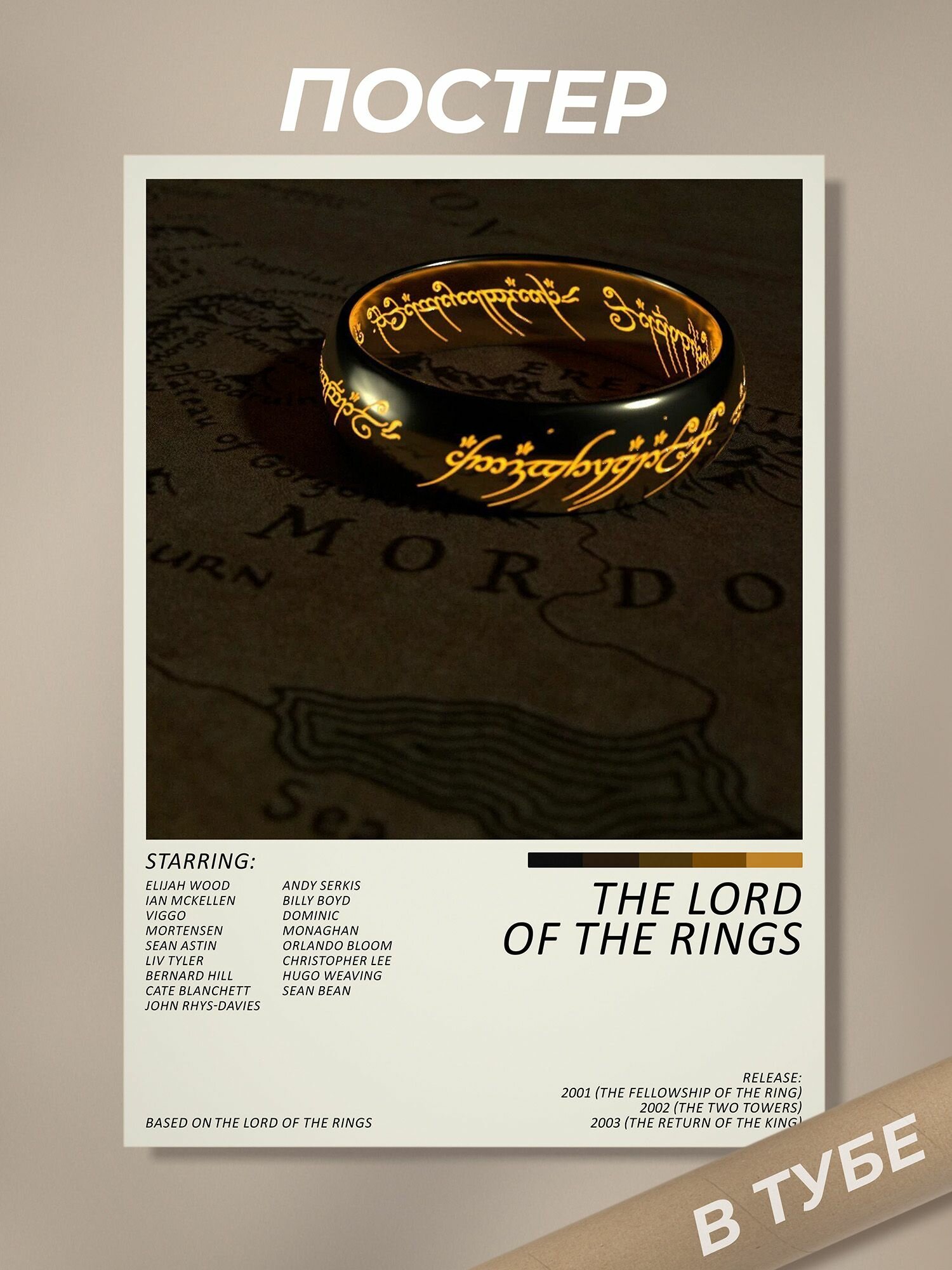 Постер 50х70 см Властелин колец без рамы/ Постер по фильму, плакат The Lord of the Rings/ Плакат интерьерный, в подарок парню, девушке, день рождения
