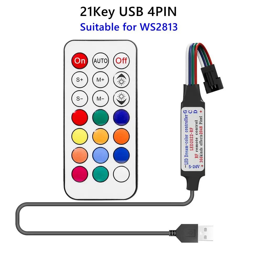 21Key USB 4PIN RGB контроллер для WS2813