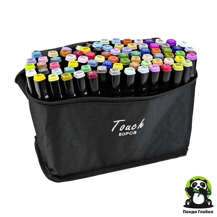 Набор фломастеров Touch 80 шт. для рисования, скетчинга, комиксов и эскизов тату на спиртовой основе
