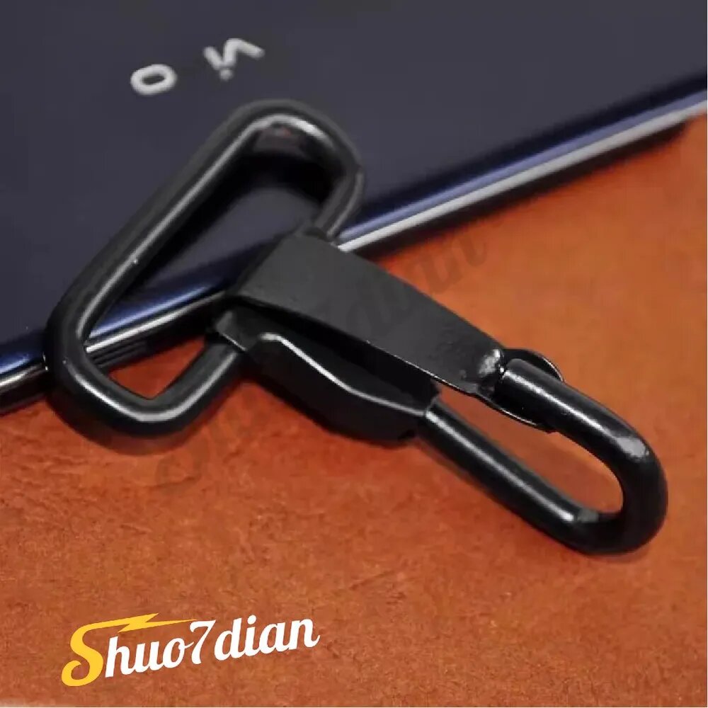Усиленный металлический карабин с квадратным кольцом, 40 мм, черный, 2 шт, надежная фурнитура для сумок, рюкзаков и ремней, прочная застежка под тяжелые нагрузки