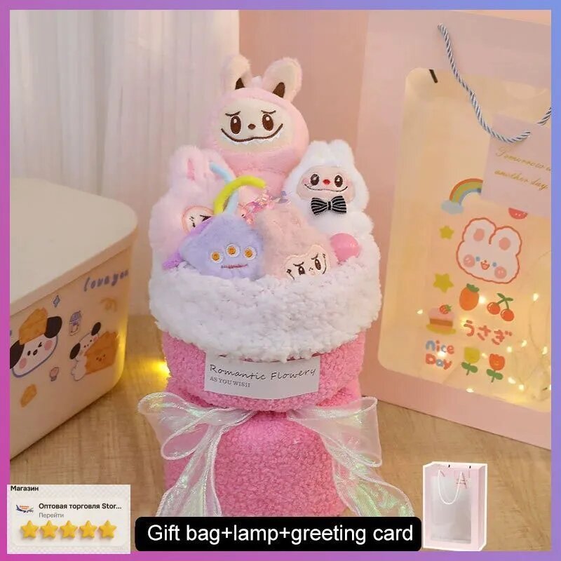 Букет из мягких плюшевых игрушек для детей и взрослых, Выпускной подарок на день рождения, букет на день Святого Валентина