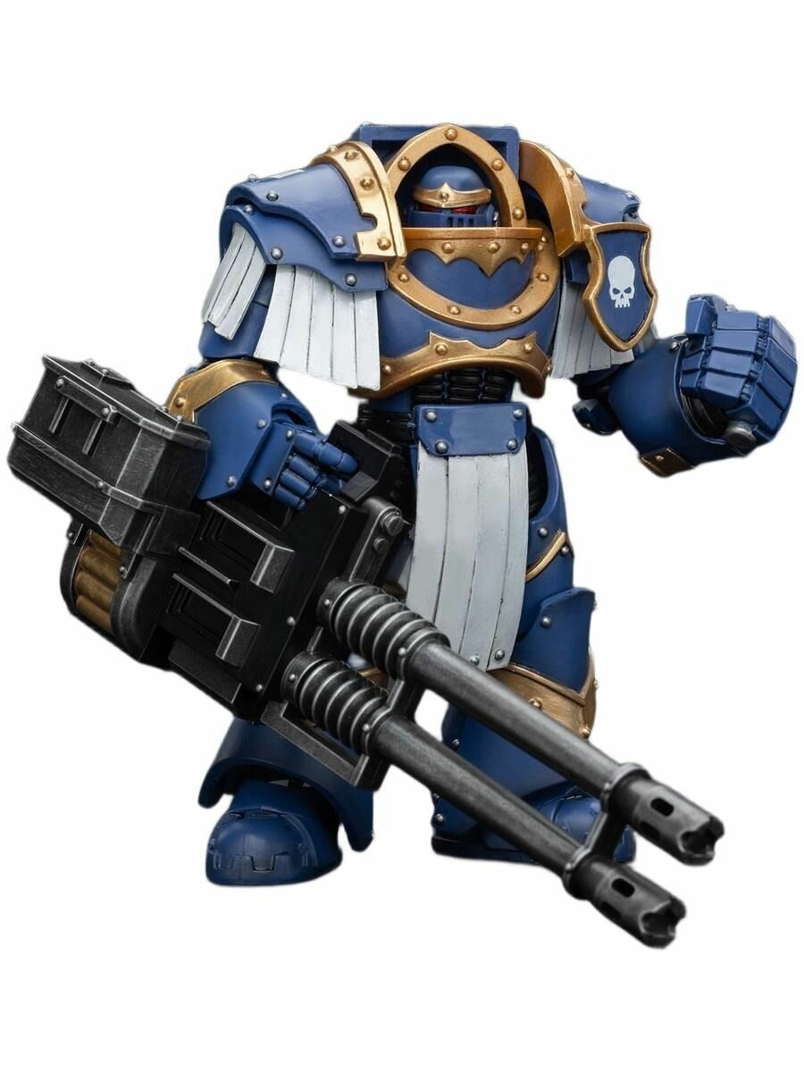 Подвижная фигурка JOYTOY Warhammer 40K Ultramarines Cataphractii Terminator Squad Terminator with Reaper Autocannon коллекция игрушек