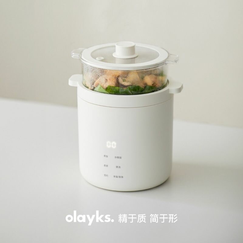 Экспортный бестселлер Mini электрический рисовар для 1-2 человек от Olayks. Этот компактный рисовар идеально подходит для одного или двух человек, обеспечивая удобство и экономию места на кухне.