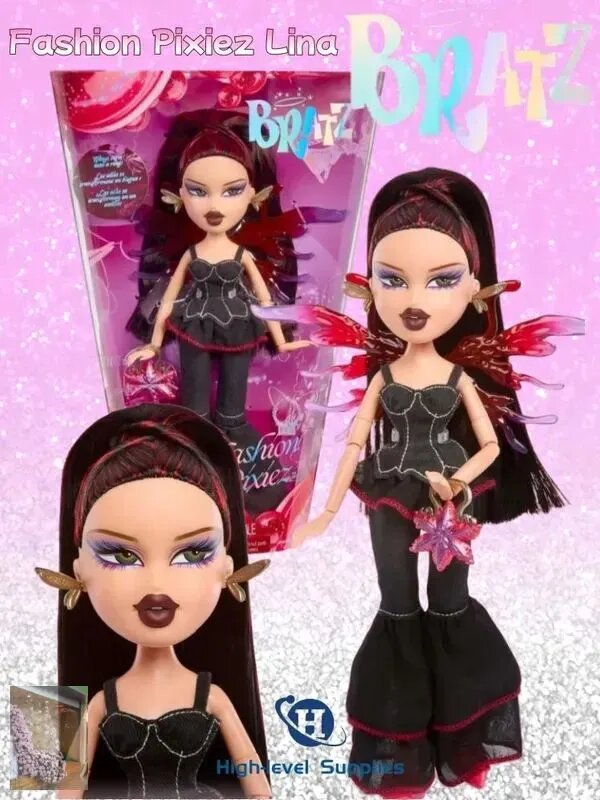 Коллекционная фантазийная кукла Bratz Fashion Pixiez Lina с настоящей одеждой и аксессуарами