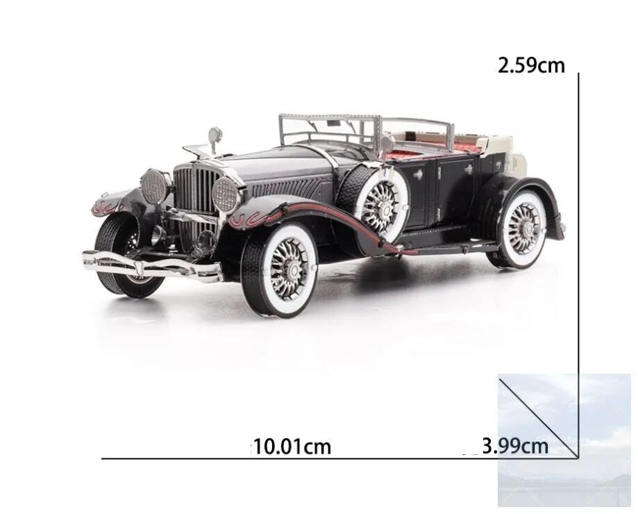 Металлический конструктор Duesenberg Model J 1935 года - точная копия ретроавтомобиля, 30 элементов, 10 см — фото 1
