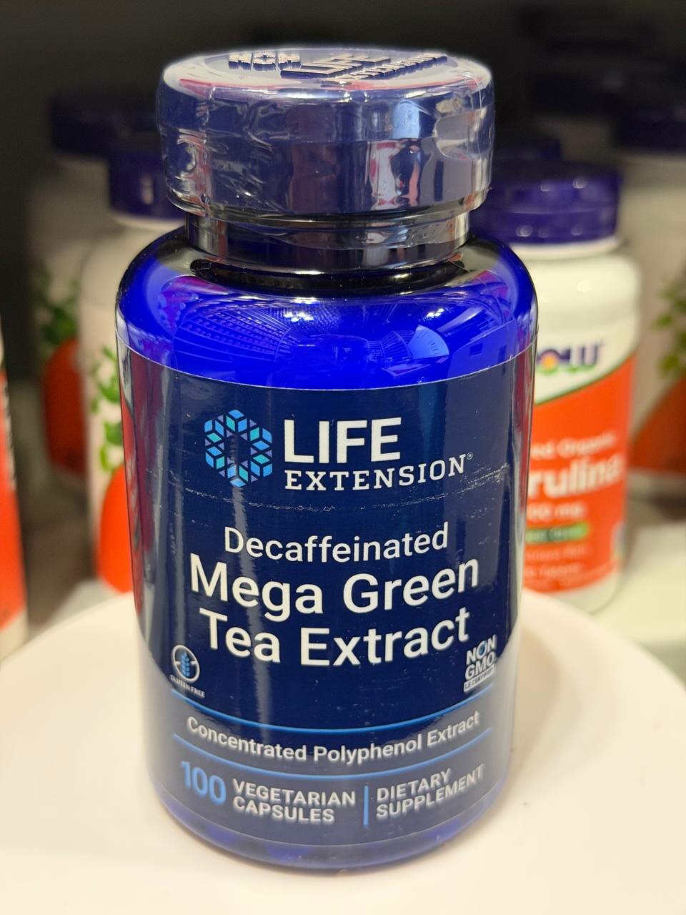 Life Extension Mega Green Tea Extract Decaffeinated, экстракт зеленого чая без кофеина, 100 капсул