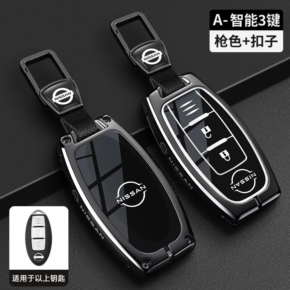 Чехол брелка автосигнализации для Nissan Altima Rogue Sentra Pathfinder Frontier Maxima Titan Murano Kicks Juke Versa, цинковый сплав + кожа