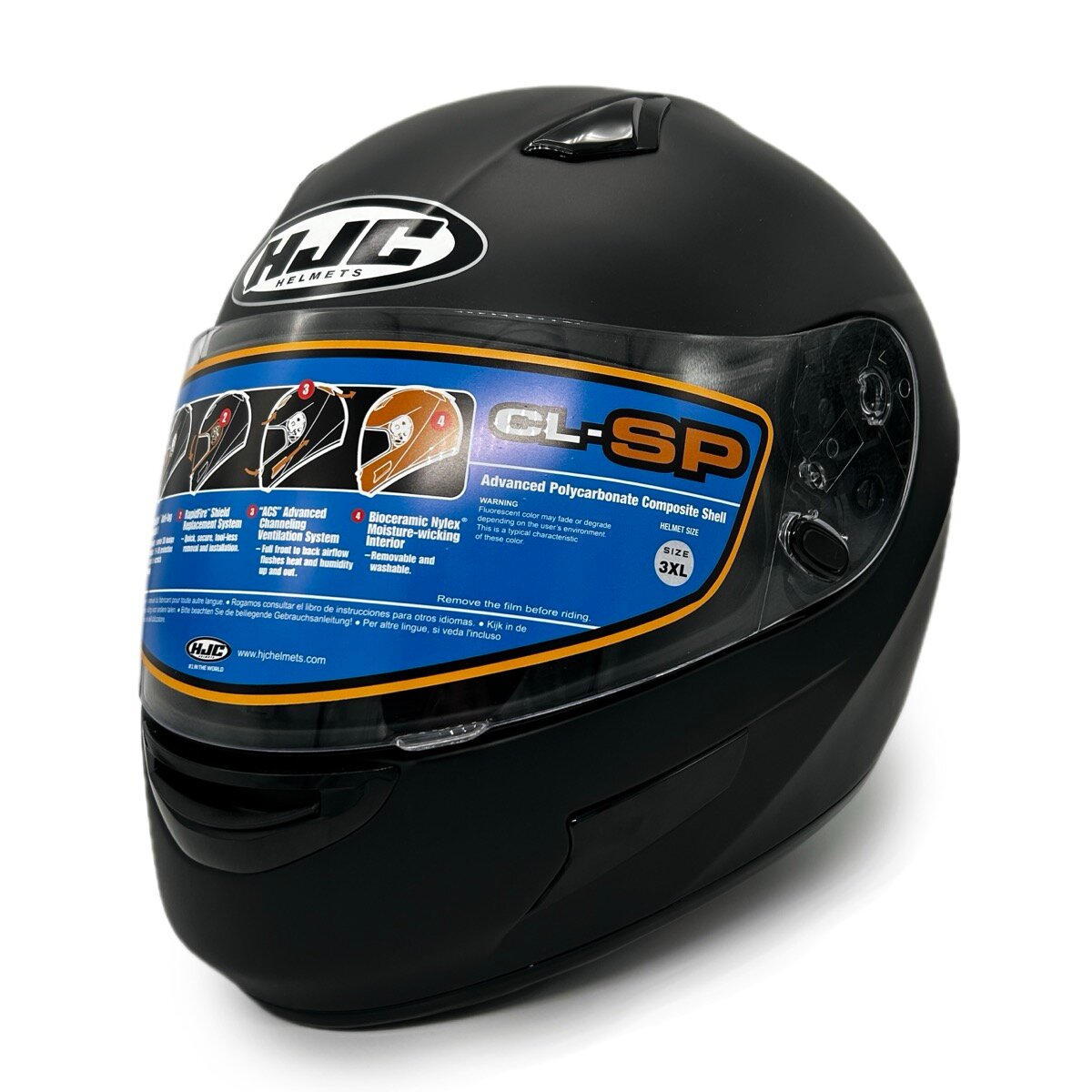 Мотошлем HJC CLSP BLACK MATT. XXXL. Черный-матовый