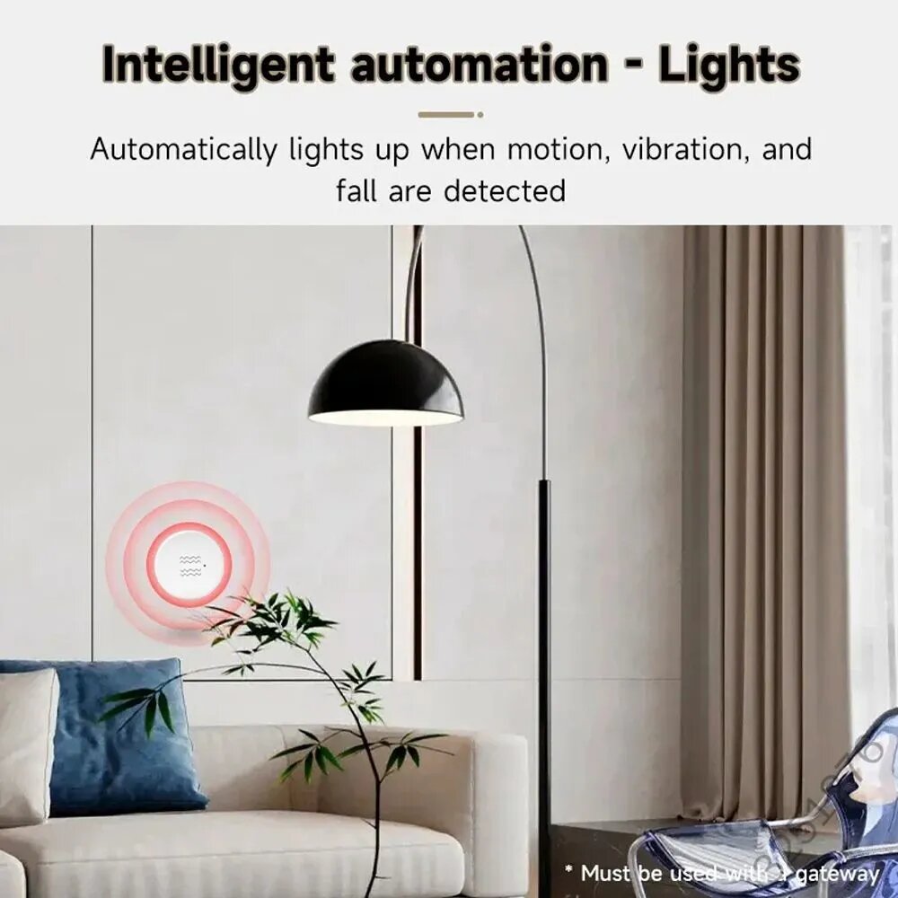 Датчик умного дома Smart Vibration Sensor ZigBee, датчик вибрации для бытовых приборов — фото 1