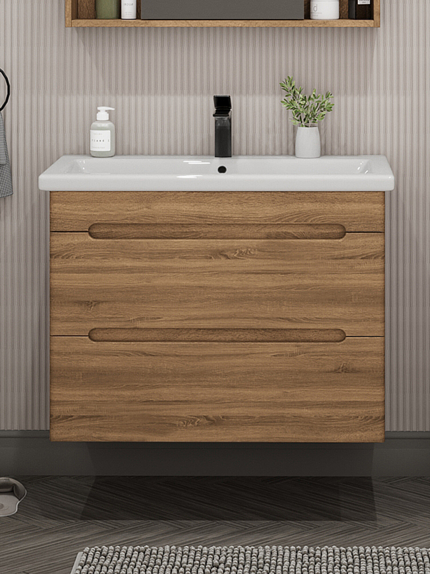 Тумба подвесная SanStar Diva 80 без раковины для ванной комнаты, Gold Craft