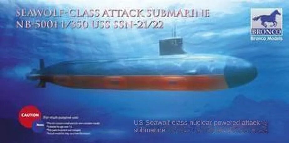 Bronco 5001 1/350 USS SSN-21/22 Атактная подводная лодка Sea-Wolf