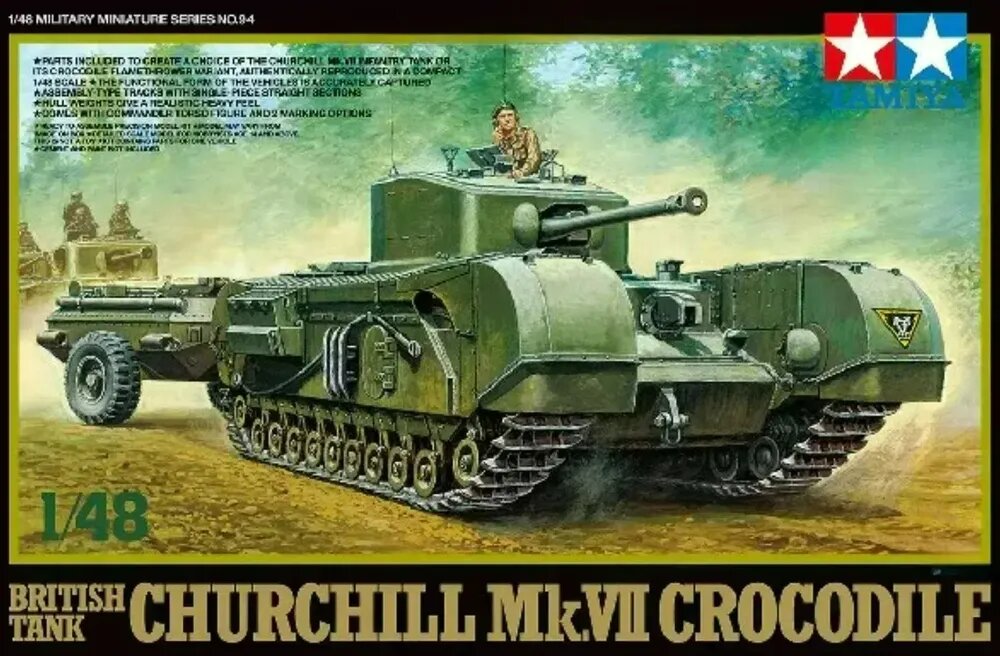 Tamiya 32594 1/48 Модель Черчилль пехотный танк Mk.VII & Прицеп - сборная модель танка