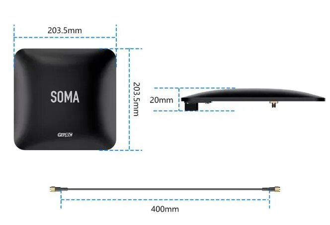 Антенна GEP-RC SOMA 3.3G Directional Patch для радиоуправляемых моделей черный матовый — фото 1