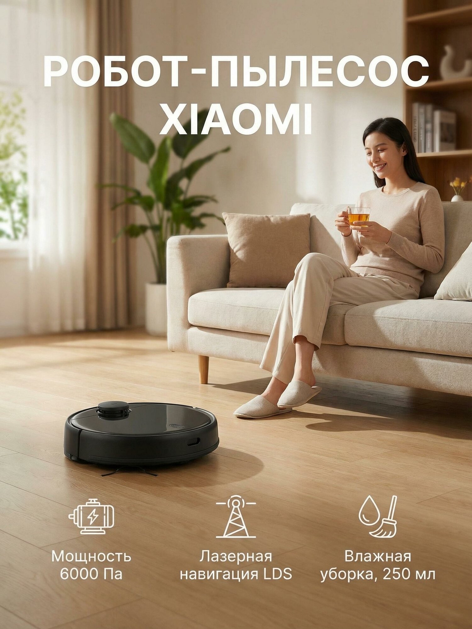 Робот-пылесос Xiaomi Mijia Robot Vacuum-Mop 2 Pro (MJSTS / BHR5464CN) Black CN
